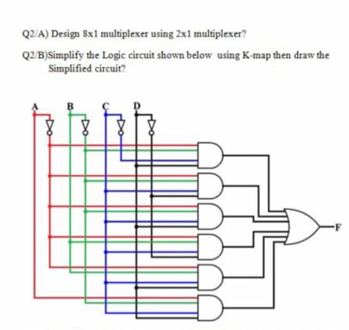 Solved Q2/A) Design 8x1 multiplexer using 2x1 multiplexer? | Chegg.com