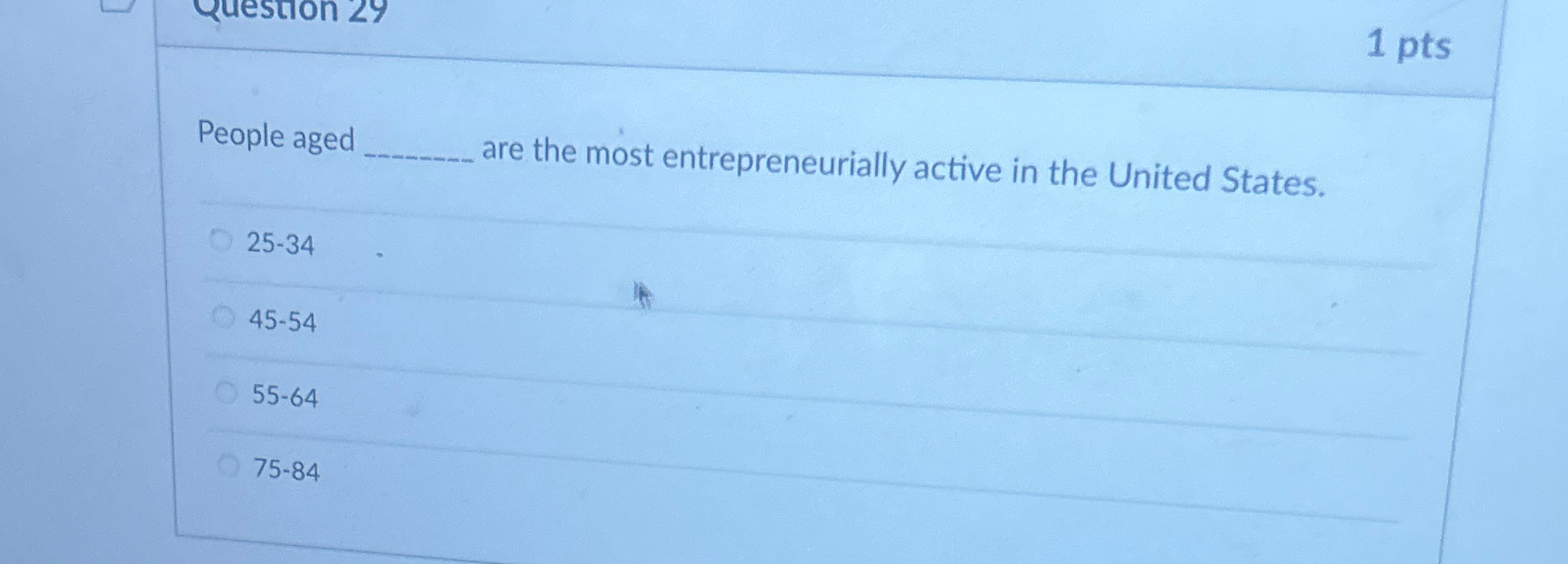 Solved People aged1 ﻿ptsPeople aged ﻿are the most | Chegg.com