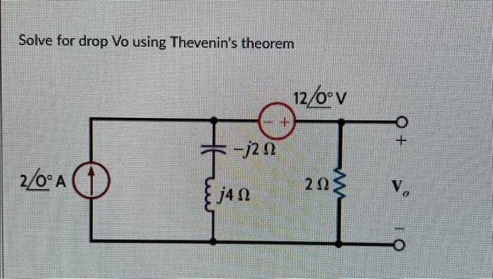 Solved Solve for drop Vo using Thevenin's theorem | Chegg.com