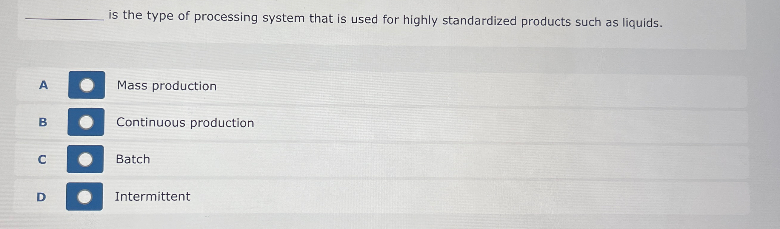 Solved is the type of processing system that is used for | Chegg.com