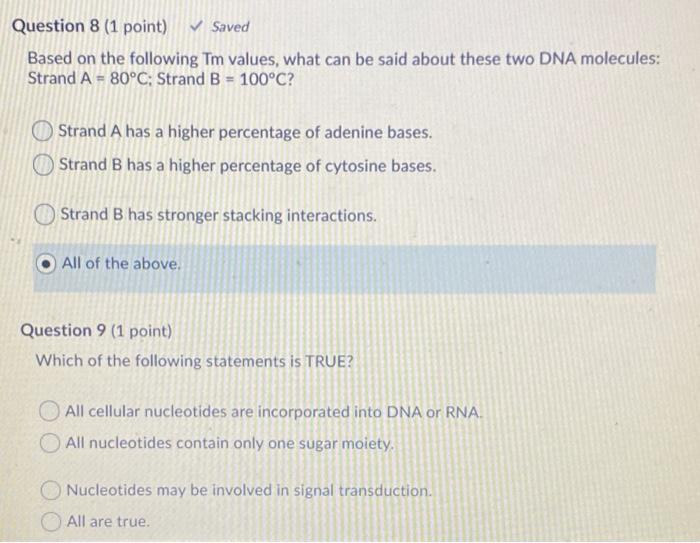 Solved Question 8 (1 point) Saved Based on the following Tm | Chegg.com
