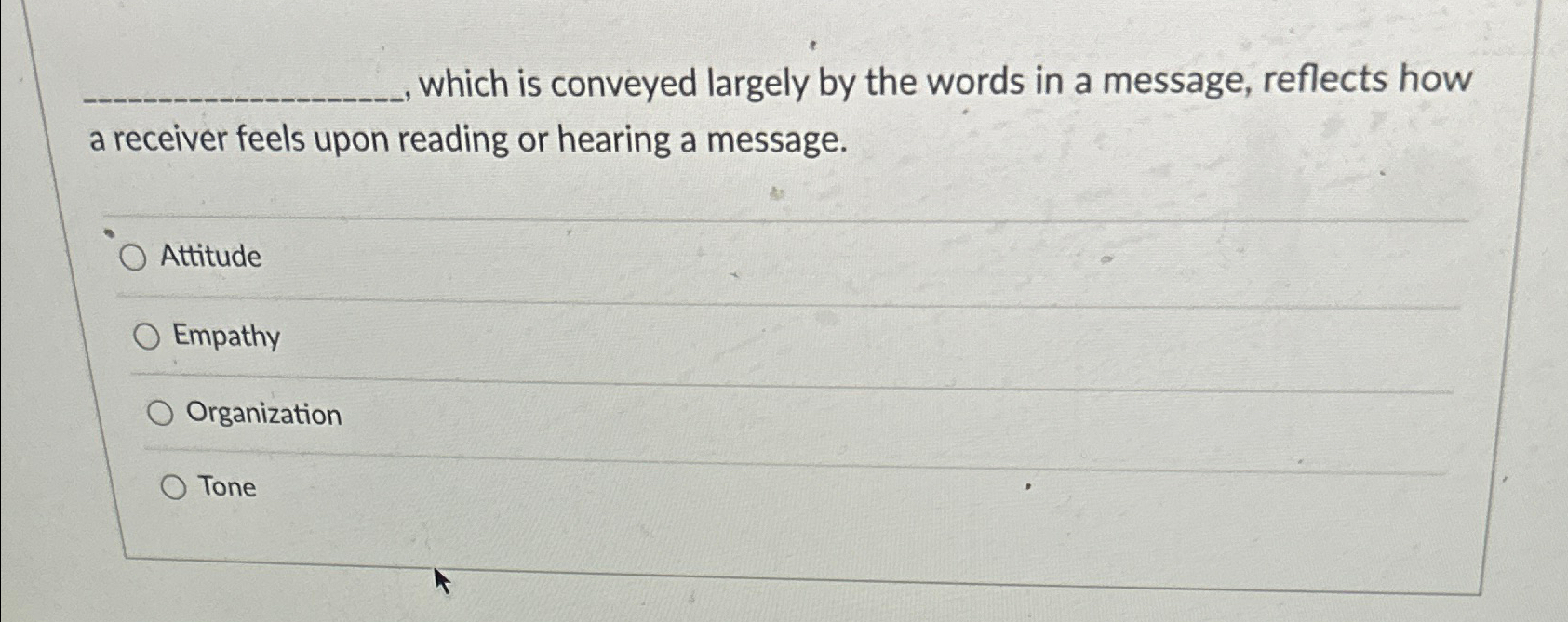Solved which is conveyed largely by the words in a message, | Chegg.com