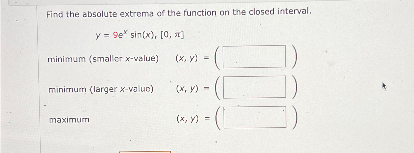 Solved Find the absolute extrema of the function on the | Chegg.com