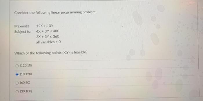 Solved Consider The Following Linear Programming Problem 4499