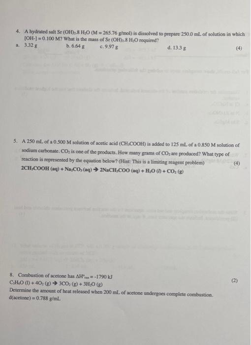 1. Determine the oxidation number of the element | Chegg.com