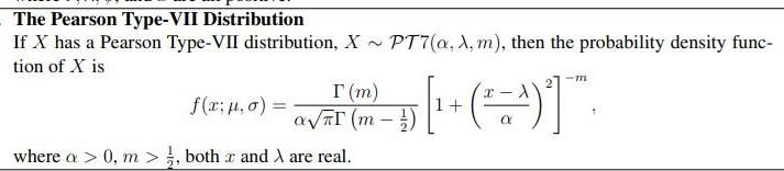 Solved The Pearson Type-VII Distribution If X has a Pearson | Chegg.com