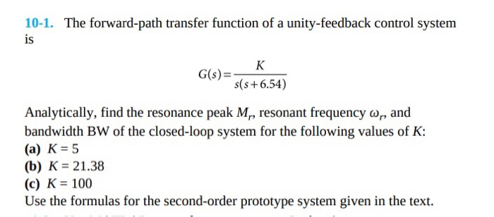 Solved 10 1 The Forward Path Transfer Function Of A