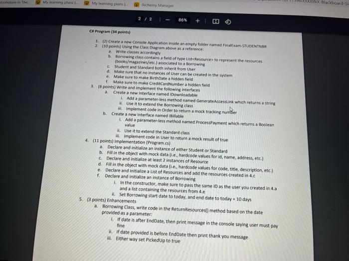 1. (2) Create a new Console Application inside an | Chegg.com