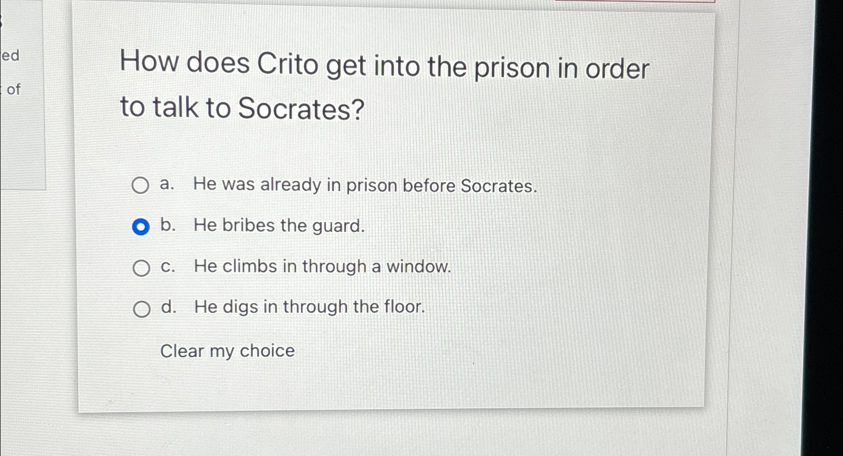Solved How does Crito get into the prison in order to talk | Chegg.com
