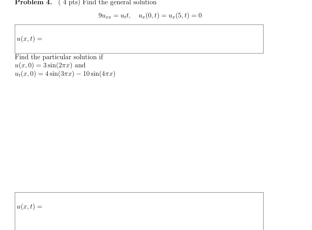 Solved Problem 4. ( 4 ﻿pts) ﻿Find the general | Chegg.com