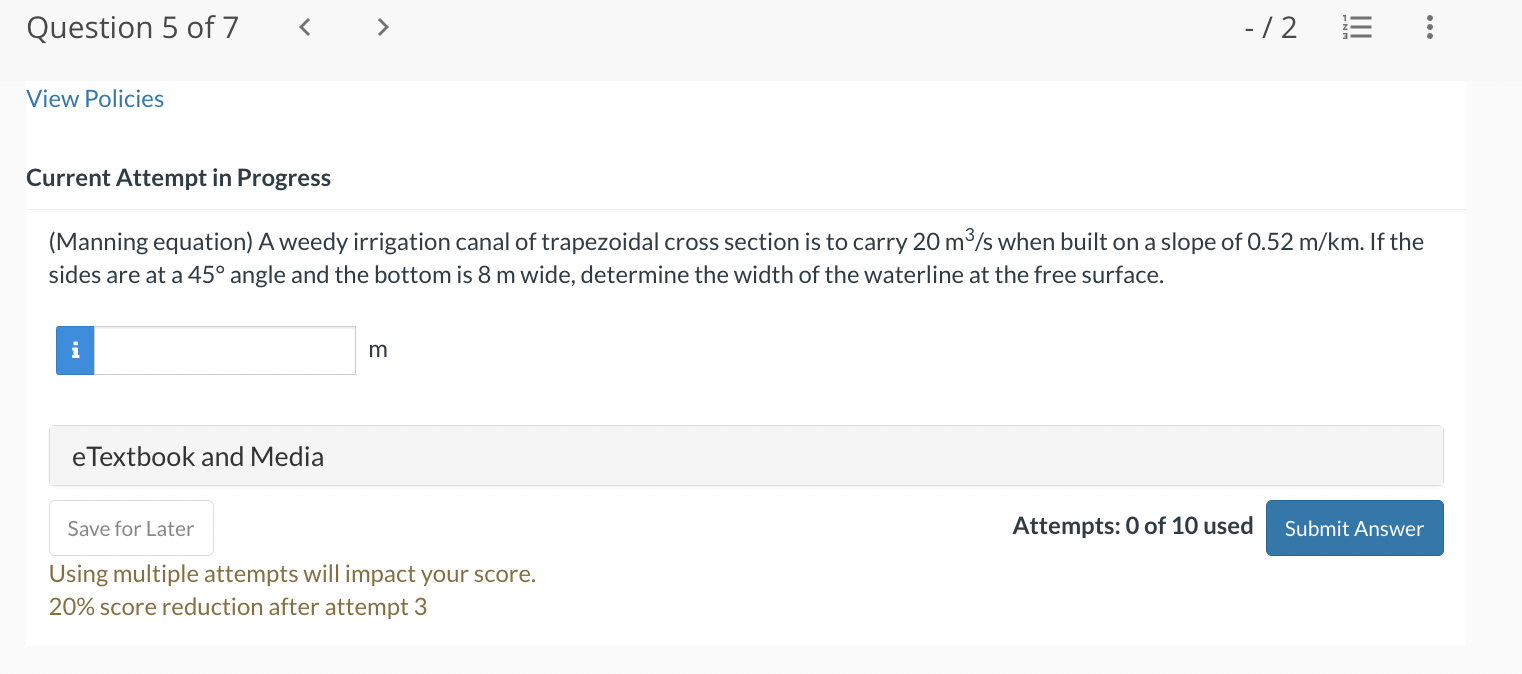Solved Question 5 ﻿of 7View PoliciesCurrent Attempt in | Chegg.com
