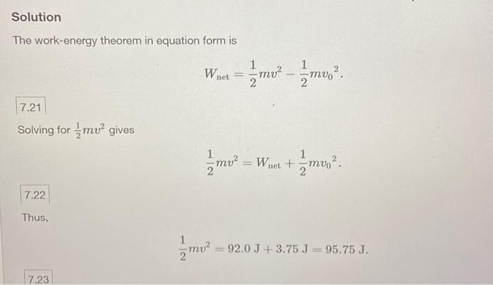 Solved for 7.22 how did one get 3.75 J for 1/2mv2 ilooking | Chegg.com