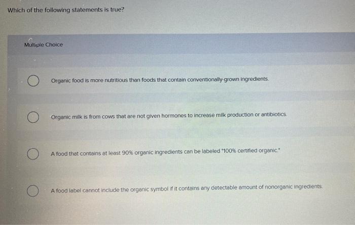 Solved Which of the following statements is true? Multiple | Chegg.com