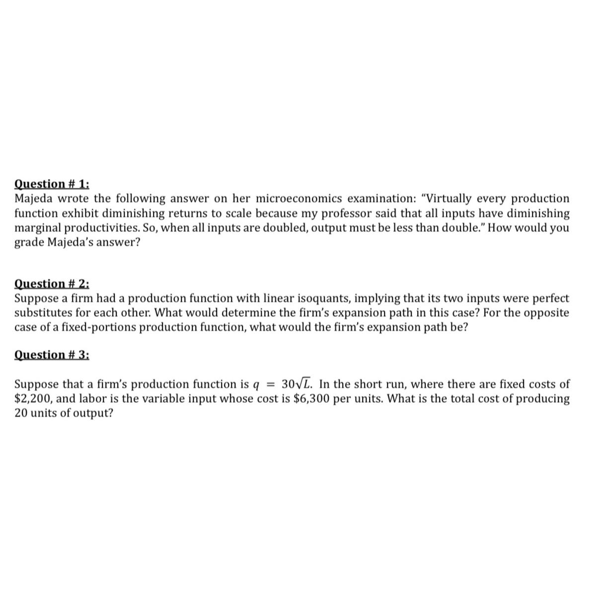 Solved Question # 1:Majeda wrote the following answer on her | Chegg.com