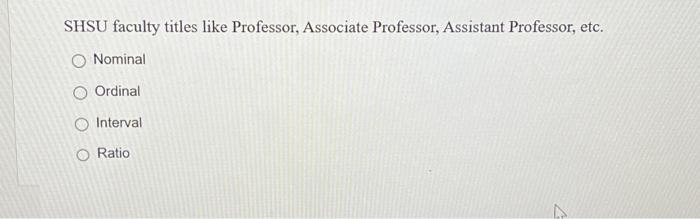 Solved SHSU faculty titles like Professor, Associate | Chegg.com
