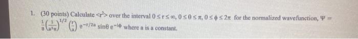 Solved 1. (30 points) Calculate over the interval o | Chegg.com