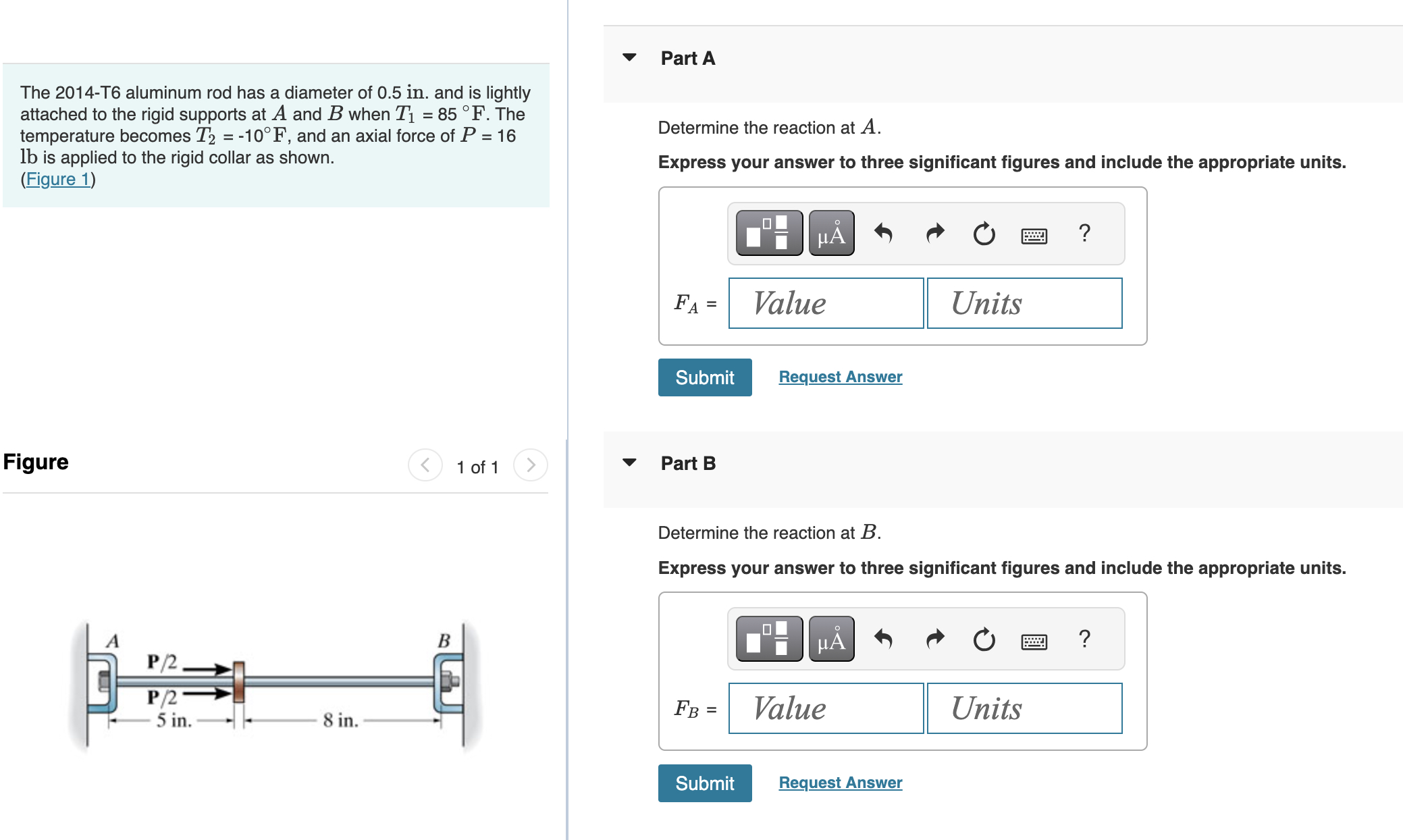 Solved The 2014-T6 ﻿aluminum rod has a diameter of 0.5 ﻿in. | Chegg.com