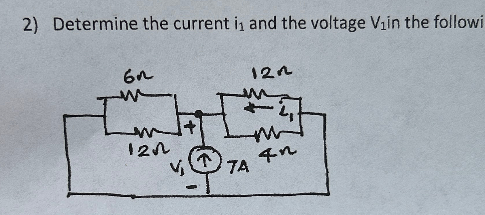 Solved Determine the current i1 ﻿and the voltage V1 ﻿in the | Chegg.com