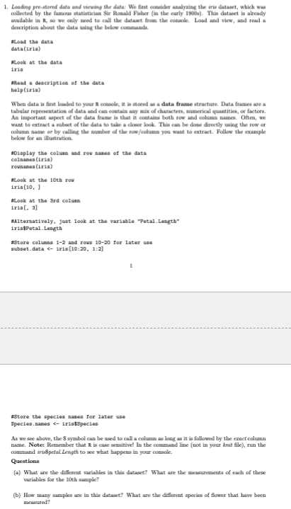 Solved 1. ﻿Leading pre-stored data and viewing ste data: We | Chegg.com
