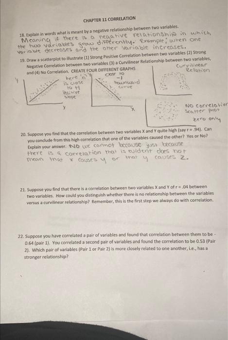 Solved 21. suppose you find that there is a correlation | Chegg.com