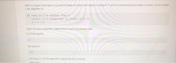 Solved Write a program that takes in a positive integer as | Chegg.com