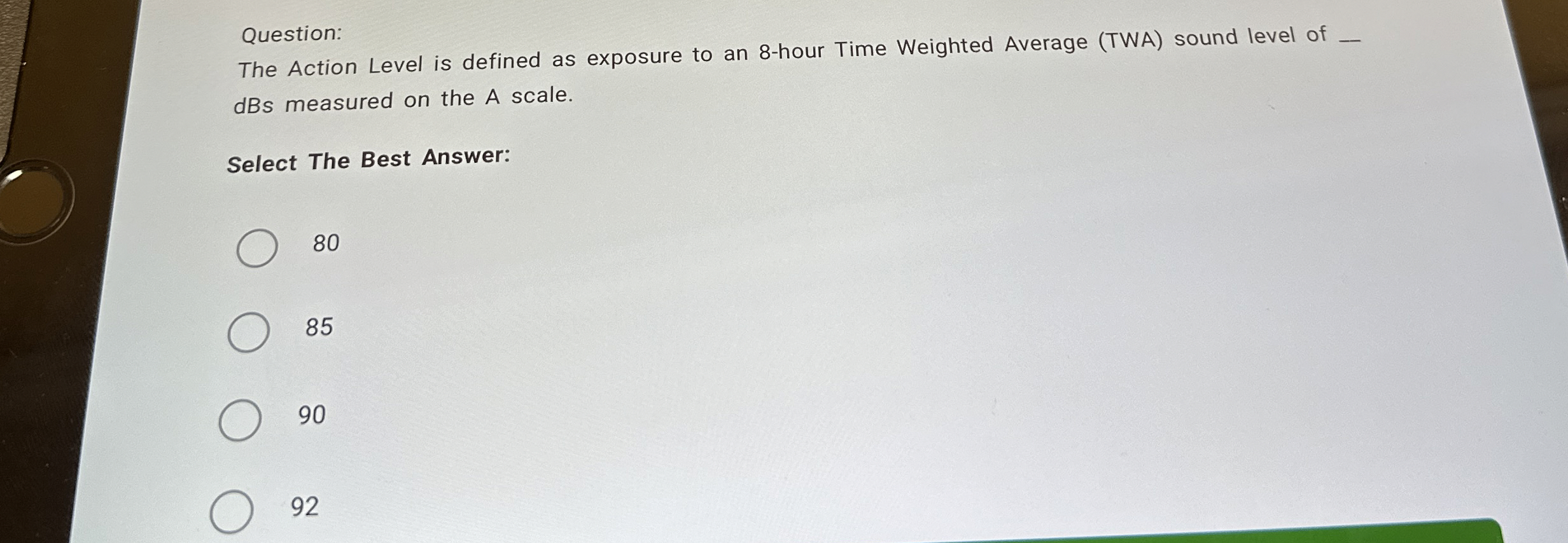 Solved Question:The Action Level is defined as exposure to | Chegg.com