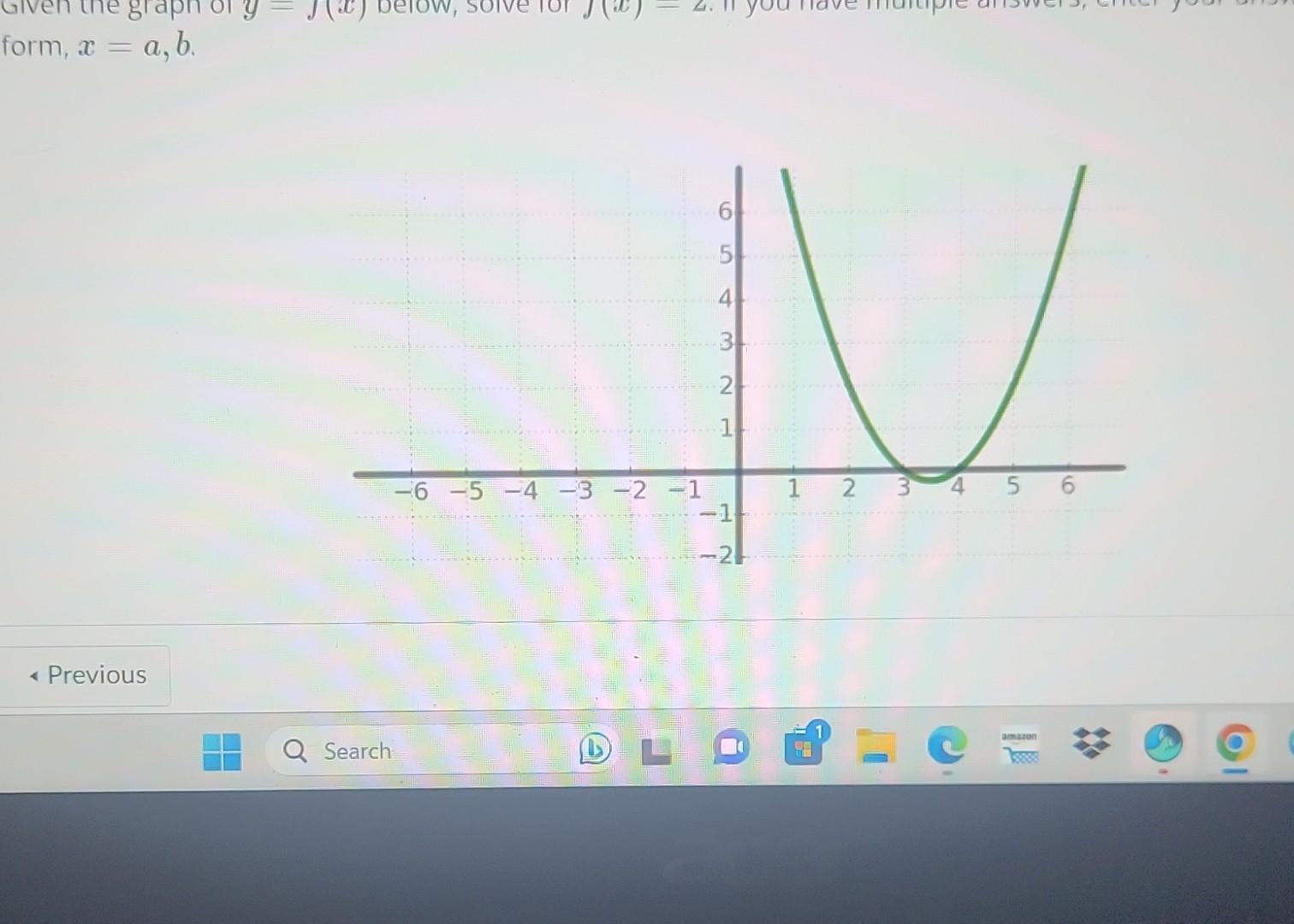 Solved form, x=a,b.Given the graph of y=f(x) below, solve | Chegg.com