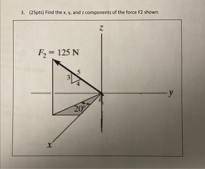 Solved 3. (25pts) Find the x,y, and z components of the | Chegg.com