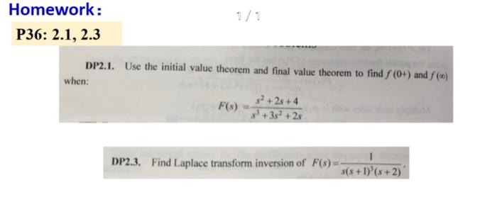 Solved Homework: P36: 2.1, 2.3 and (1) DP2.1. Use the | Chegg.com