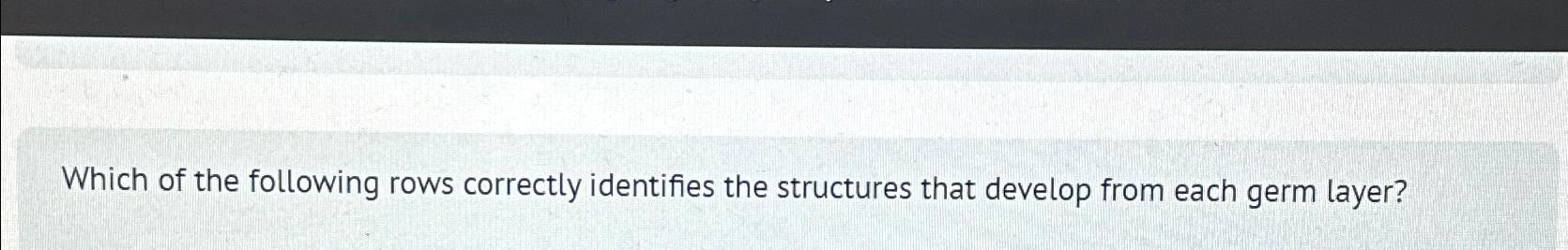 Solved Which of the following rows correctly identifies the | Chegg.com