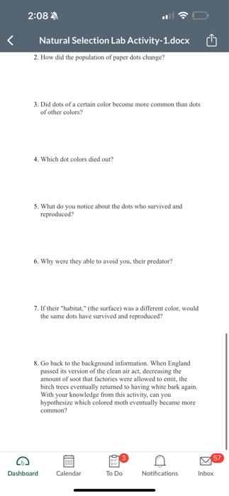 Solved Natural Selection Lab Activity-1.docx NAT 111 - | Chegg.com