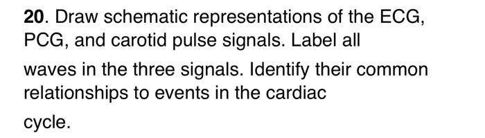 Solved 20. Draw schematic representations of the ECG, PCG, | Chegg.com