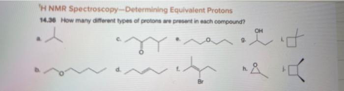 Solved 'H NMR Spectroscopy-Determining Equivalent Protons | Chegg.com