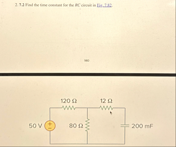 Solved 2.7.2 ﻿Find the time constant for the RC ﻿circuit in | Chegg.com