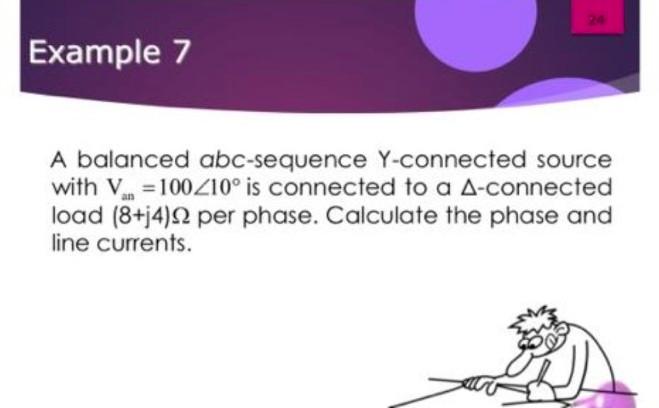Solved Example 7 A balanced abc-sequence Y-connected source | Chegg.com