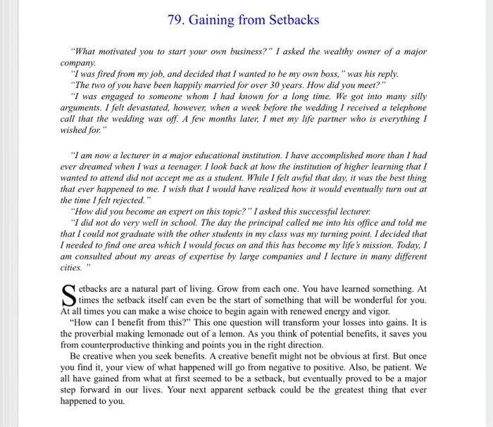 please read the short Story and write what the | Chegg.com