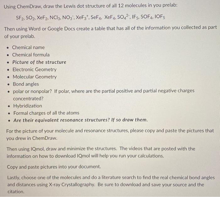 Solved Using ChemDraw, draw the Lewis dot structure of all | Chegg.com