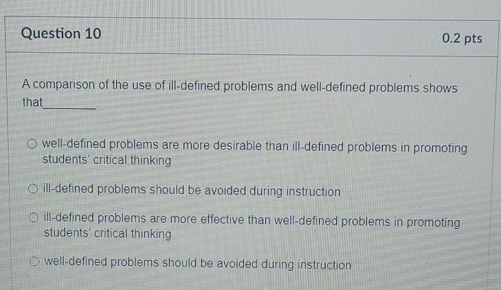 Solved Question 10 0.2 pts A comparison of the use of | Chegg.com