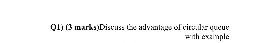 Solved Q1) (3 ﻿marks)Discuss the advantage of circular queue | Chegg.com