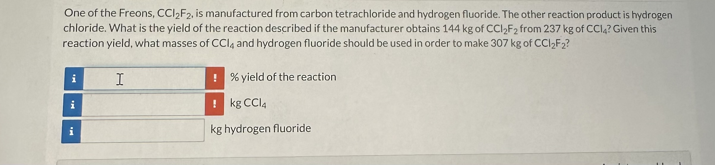 Solved One of the Freons, CCl2F2, ﻿is manufactured from | Chegg.com