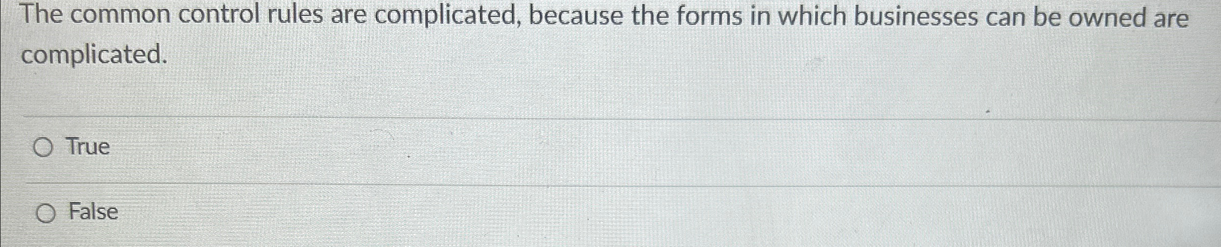 Solved The common control rules are complicated, because the | Chegg.com