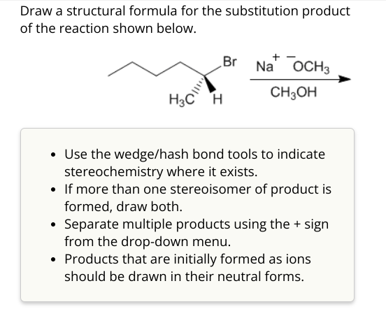 Solved Draw a structural formula for the substitution | Chegg.com