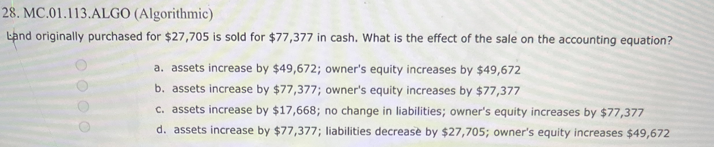 Solved MC. 01.113 .ALGO (Algorithmic)Leand originally | Chegg.com