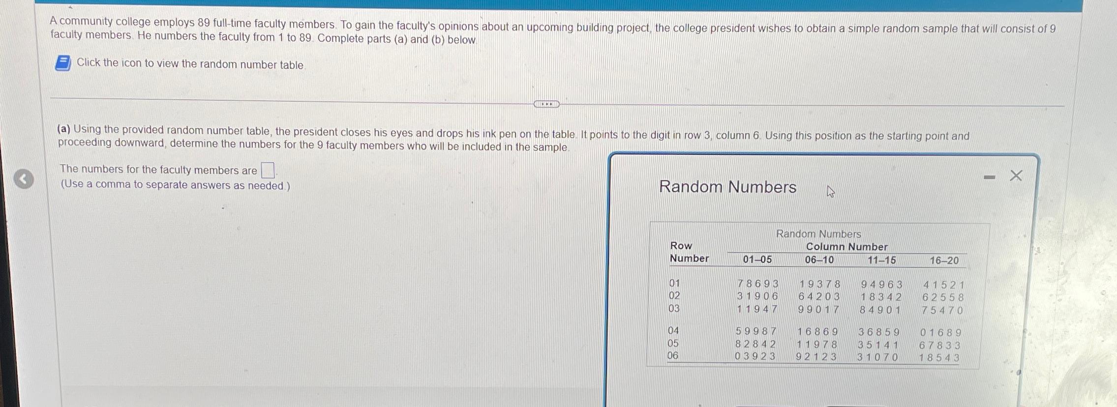 Solved faculty members. He numbers the faculty from 1 ﻿to | Chegg.com