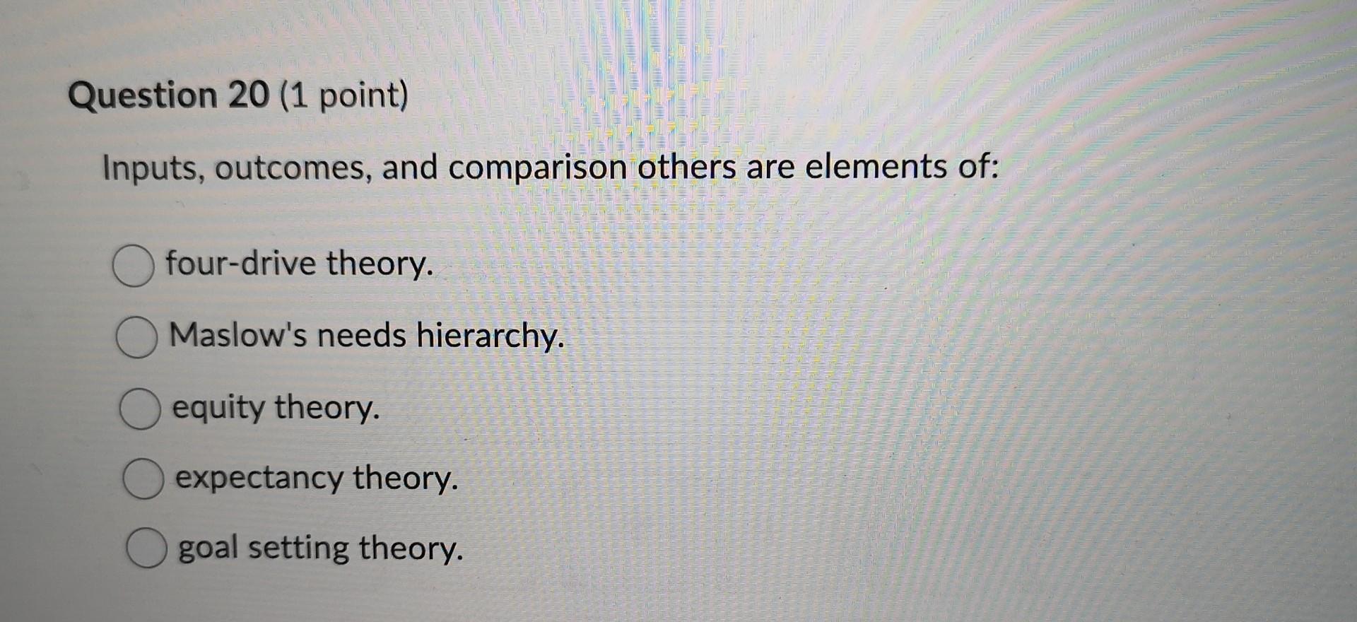 Solved Inputs, outcomes, and comparison others are elements | Chegg.com