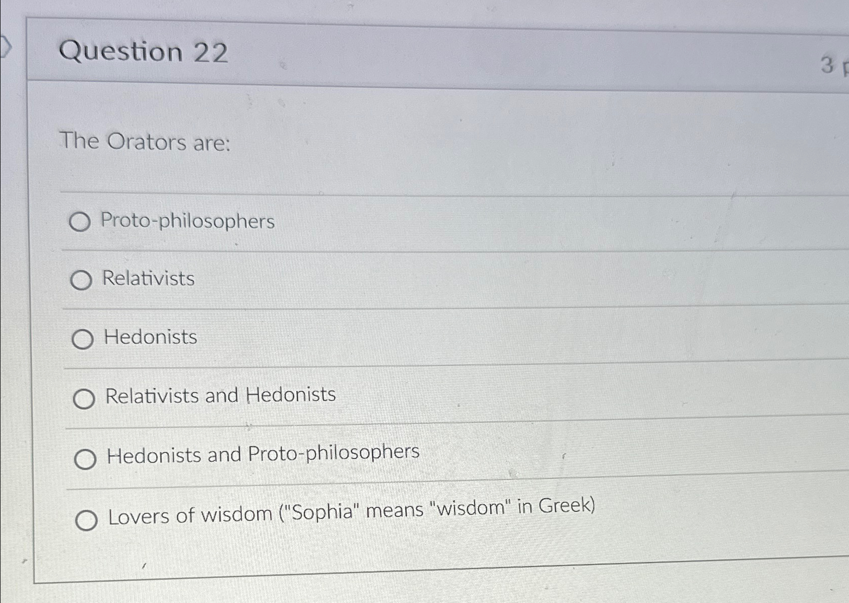Solved Question 22The Orators | Chegg.com