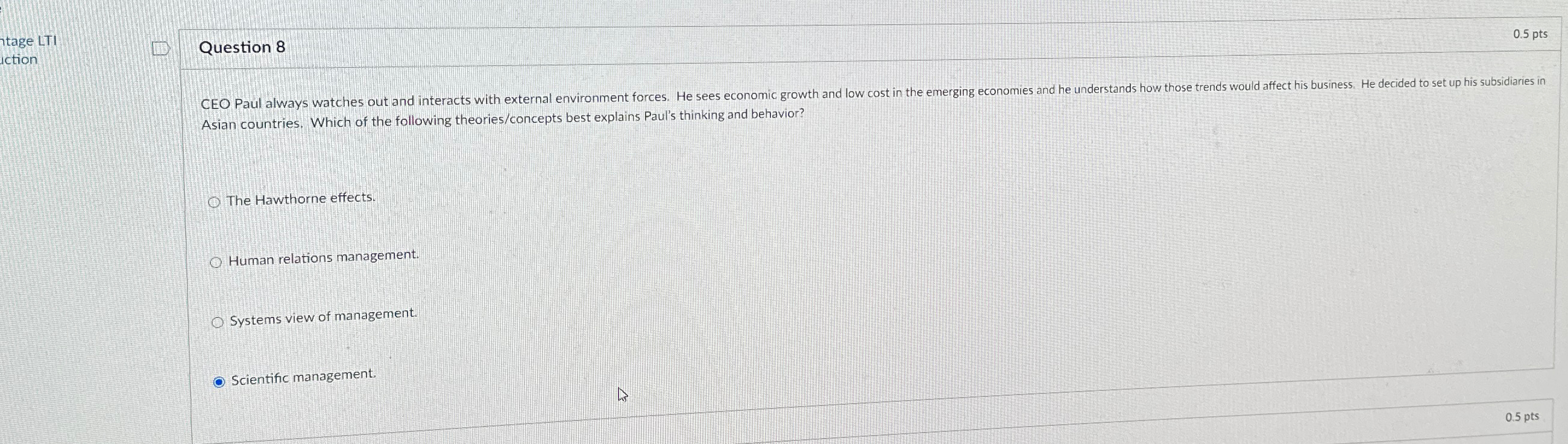 Solved Question 8 ﻿Which of the following theories/concepts | Chegg.com