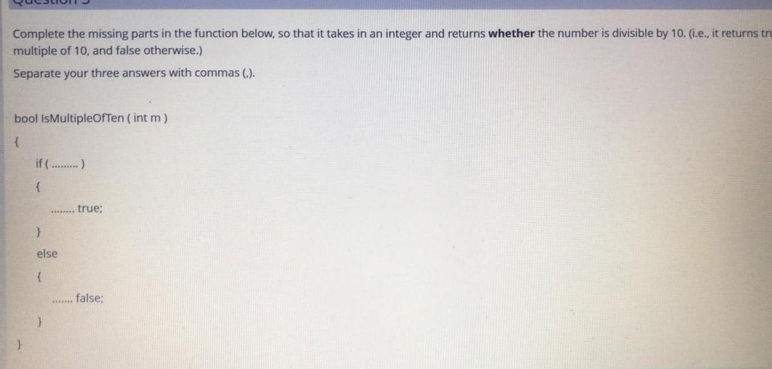 Solved Complete the missing parts in the function below, so | Chegg.com