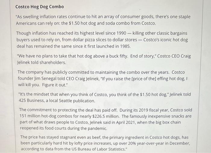 Solved "As swelling inflation rates continue to hit an array | Chegg.com