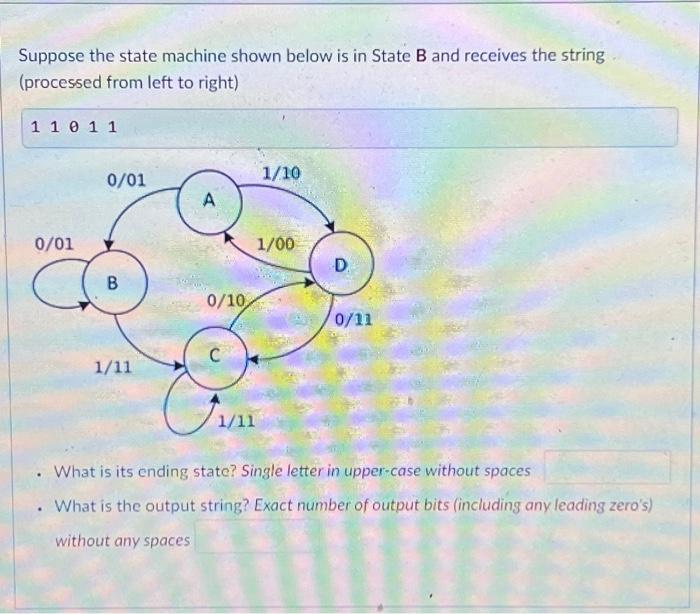 Solved Suppose the state machine shown below is in State B | Chegg.com